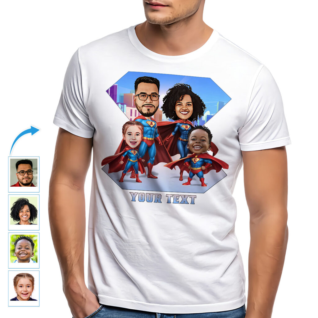Custom Superhero T-Shirt For Couple - Personalized Tee